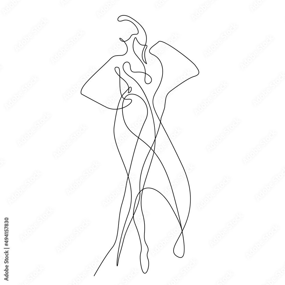 Abstract Woman Continuous Line Drawing. Abstract Female Figure Drawing ...