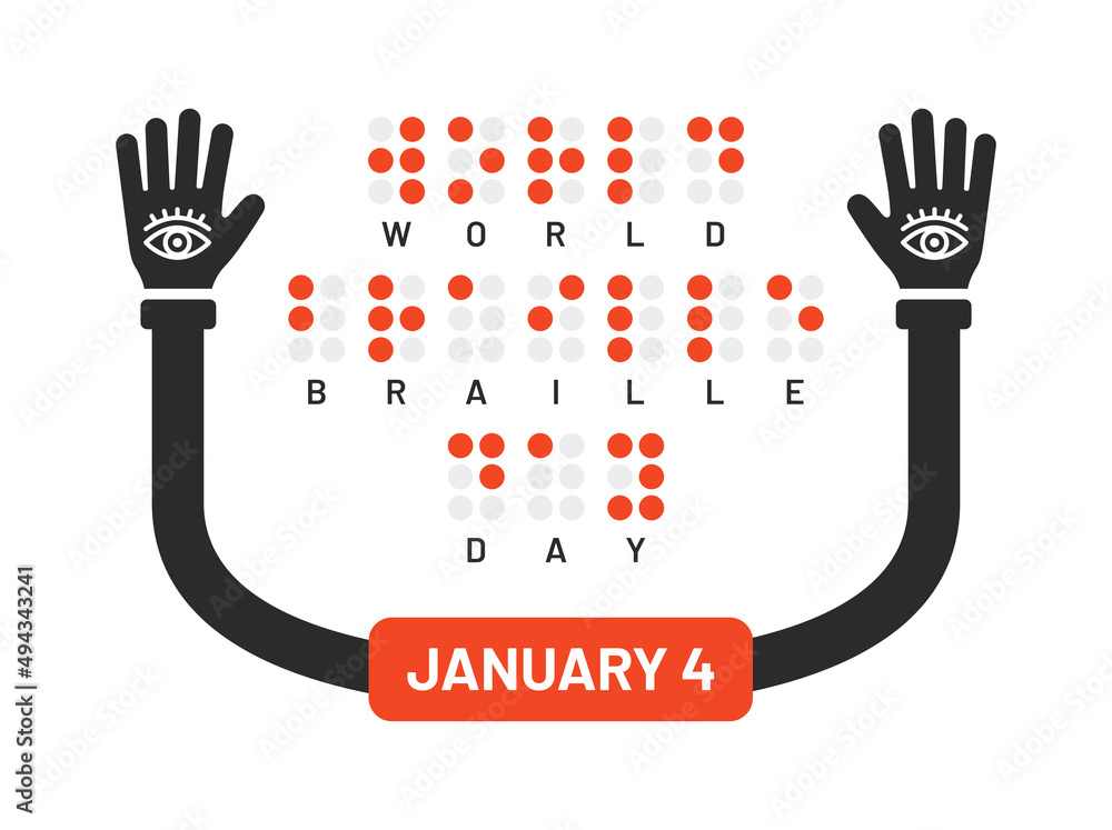 Braille alphabet symbol. Poster for World Braille Day on January 4 ...