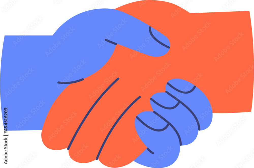 People Shaking Hands Cartoon Illustration Stock Vector | Adobe Stock