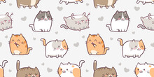 Seamless Cute Cartoon Cat Pattern Free Stock Photo - Public Domain Pictures