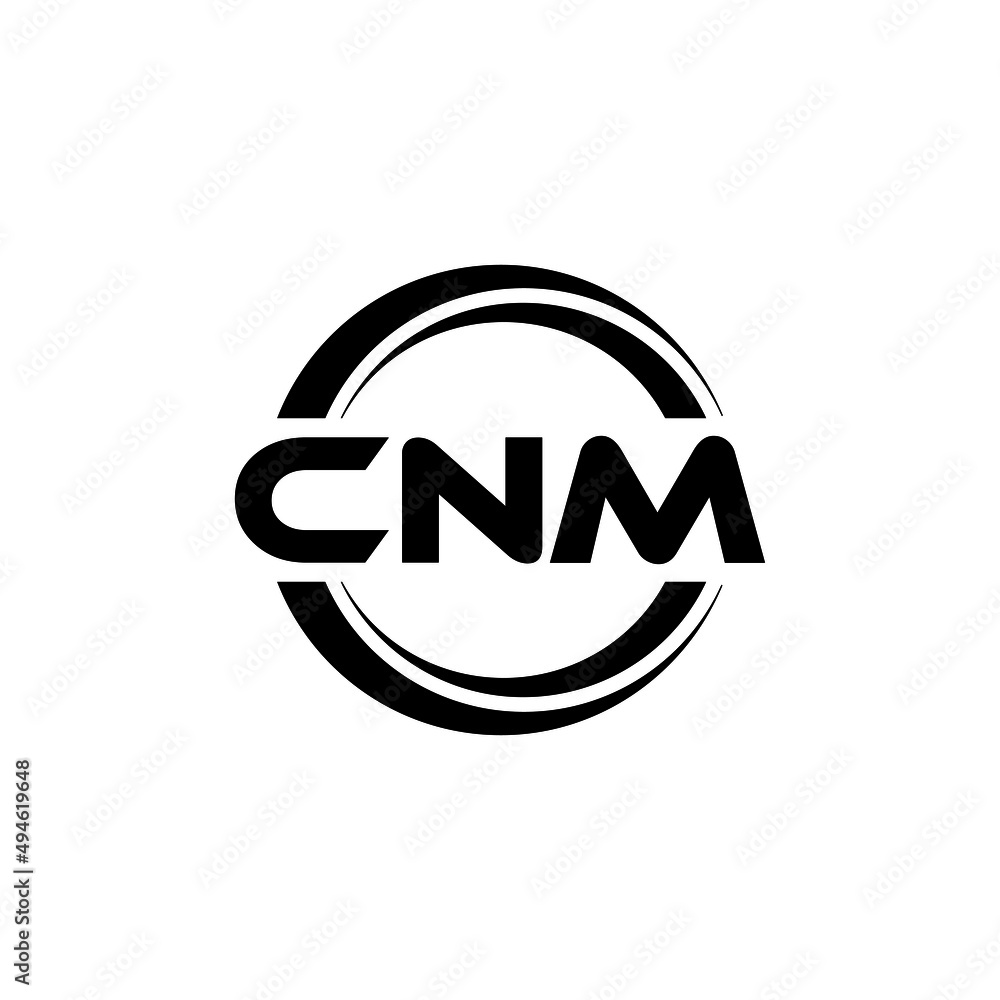CNM letter logo design with white background in illustrator, vector ...