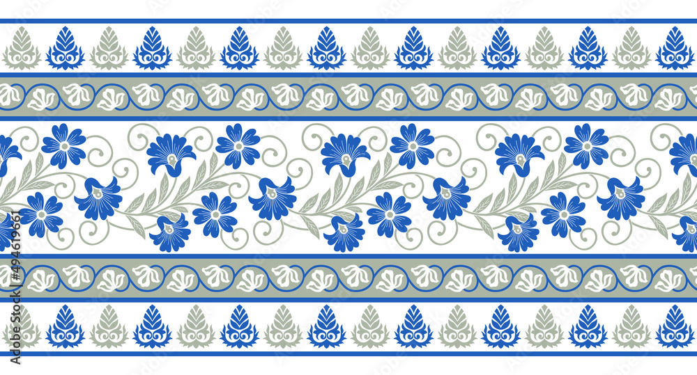 Asian decorative floral border design Stock Vector | Adobe Stock