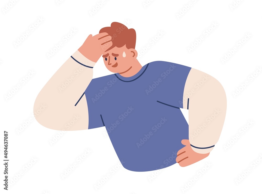 Nervous Sweating Man