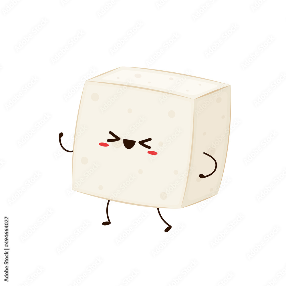 Cute tofu cartoon. Happy cute smiling funny tofu. character design ...