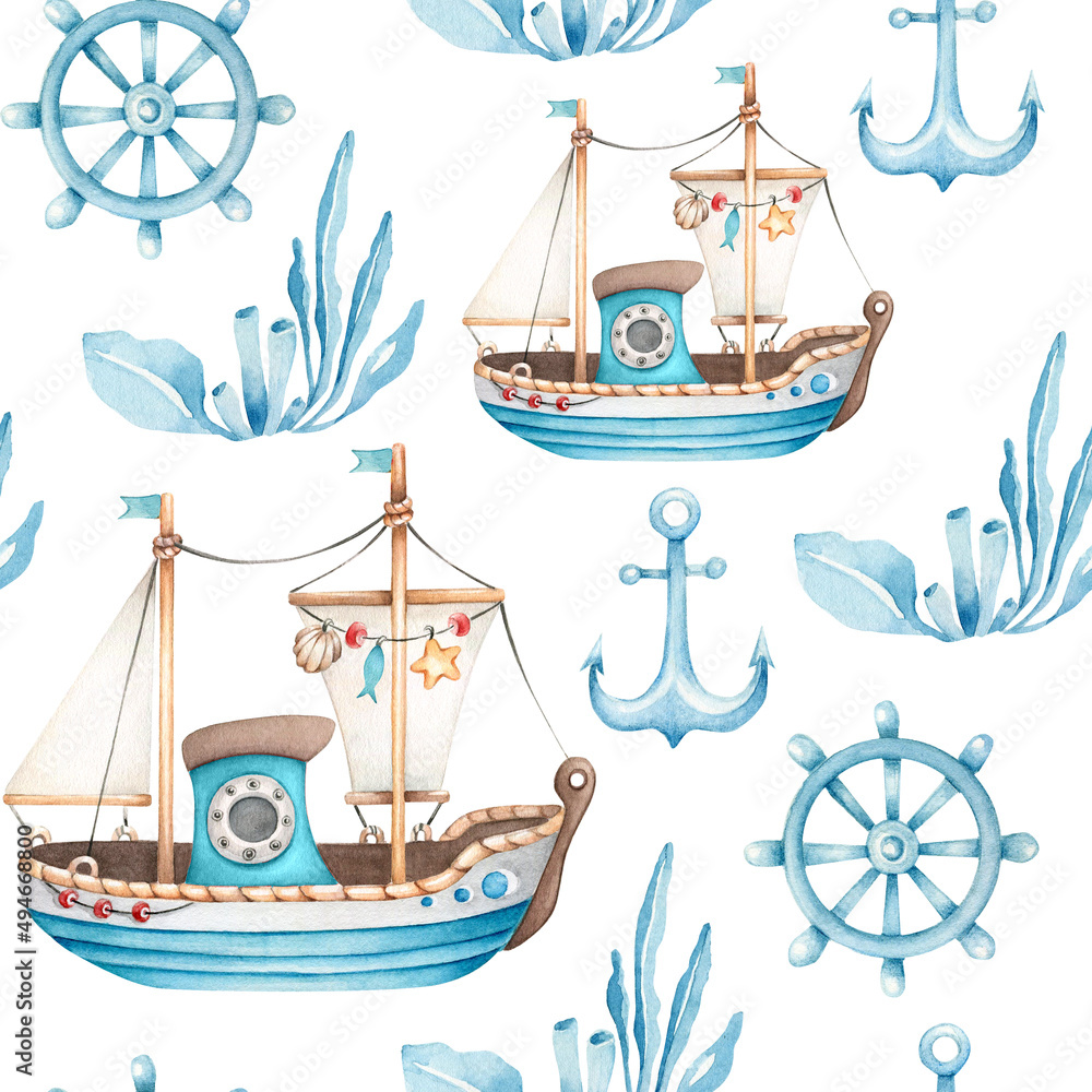 Ship pattern Stock Illustration | Adobe Stock