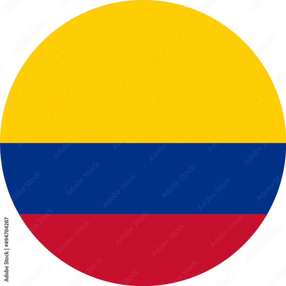 Colombia flag in circle shape isolated on png or transparent background ...