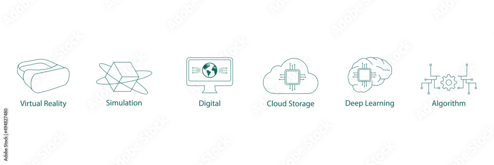 virtual reality, simulation, digital, cloud storage, deep learning ...