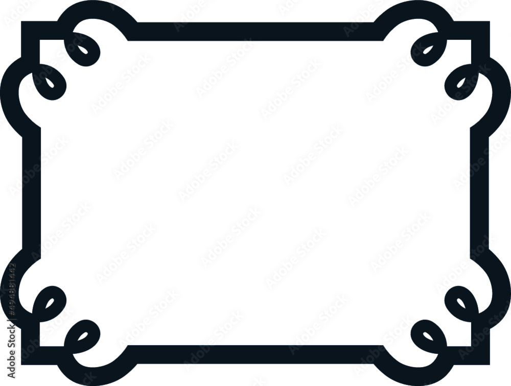 Border frame. Vector logo shape isolated on white background Stock ...