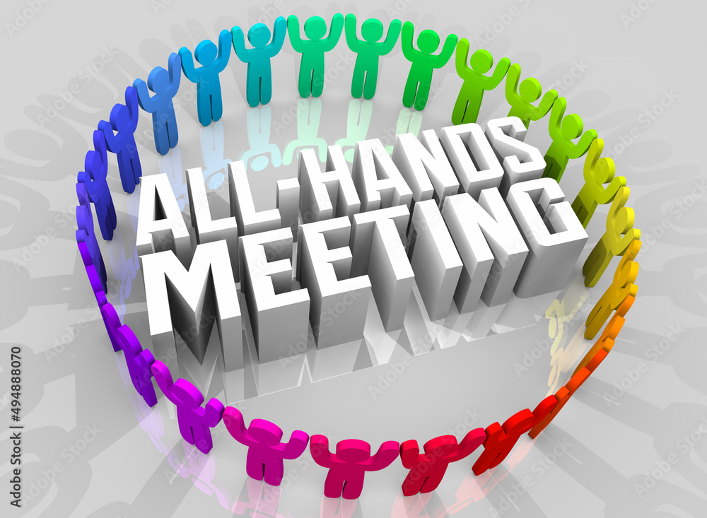 All-Hands Meeting Employees People Come Together Discussion Every Staff ...