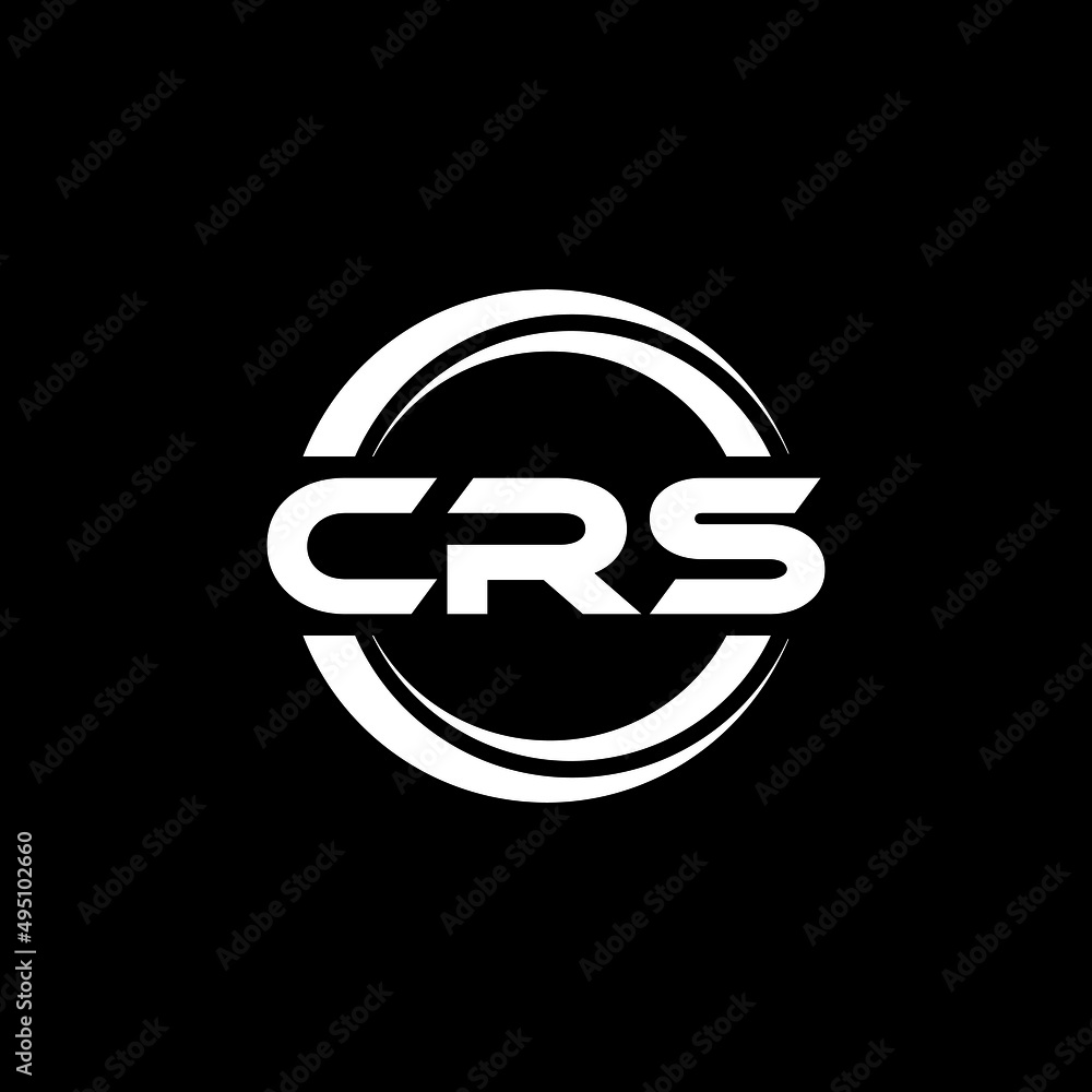 Vector de Stock CRS letter logo design with black background in ...