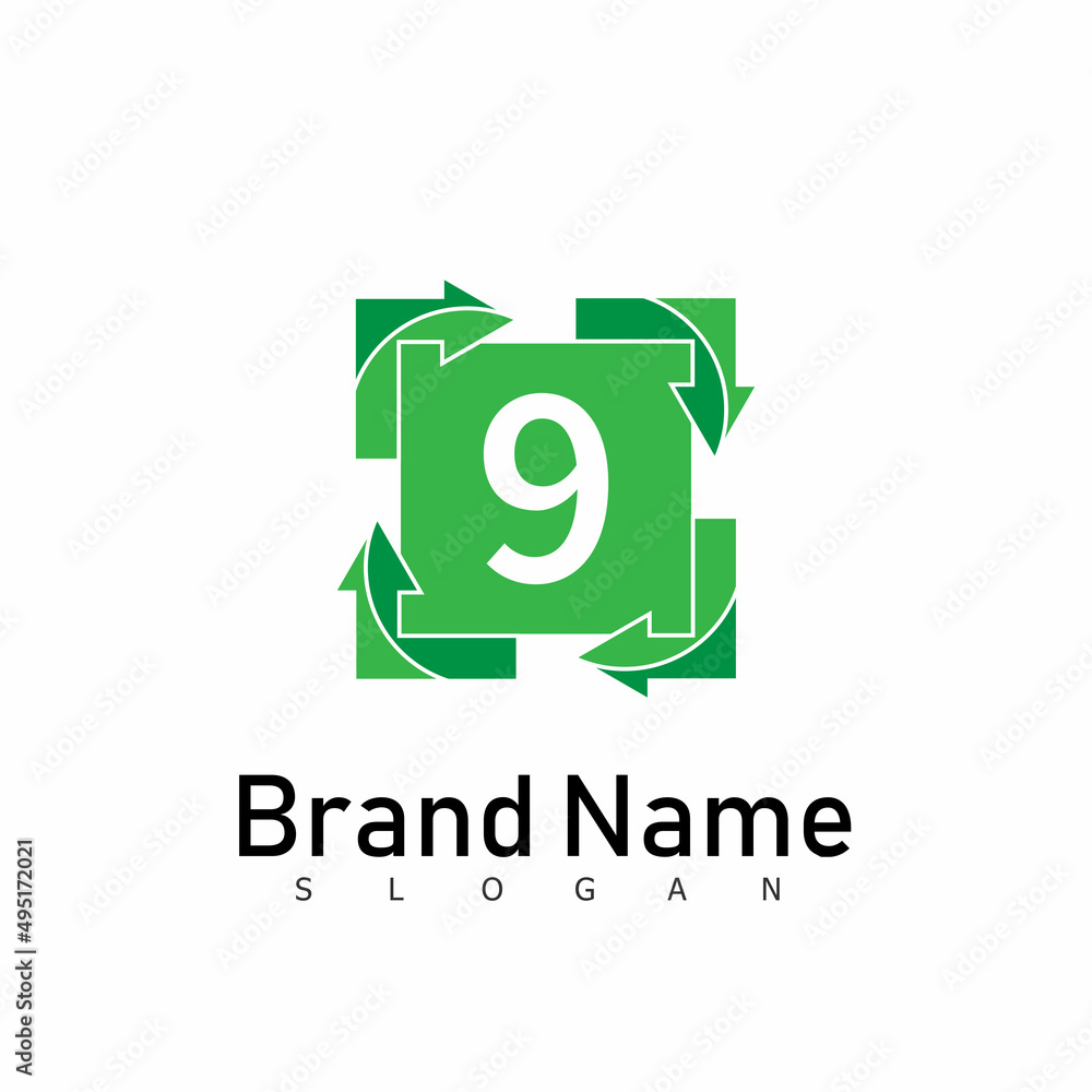 number logo design symbol modern abstract Stock Vector | Adobe Stock