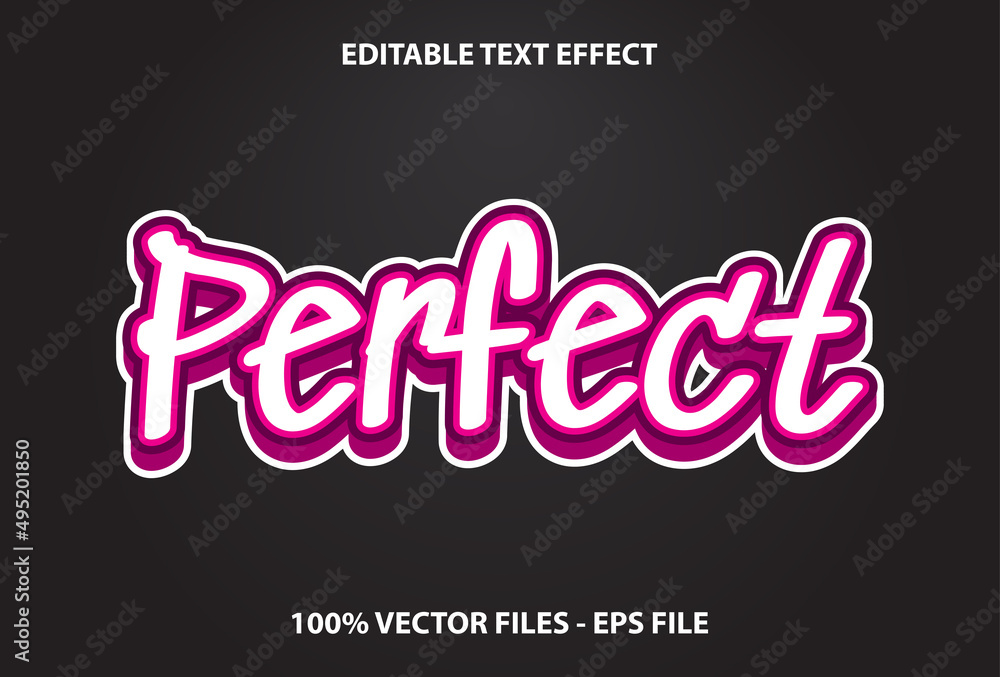 Vector de Stock perfect text effect with black and purple color ...