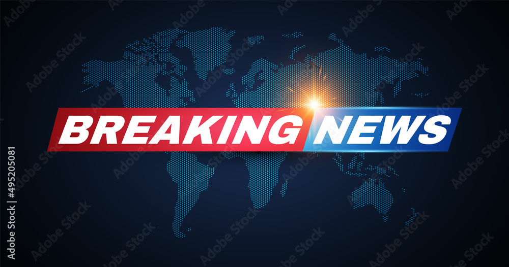 Breaking news background with World map and light effects. Stock Vector ...