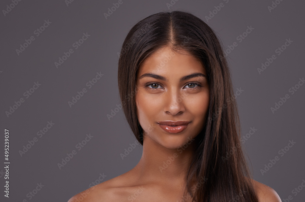 Looking gorgeous yet natural. Portrait of a beautiful young woman ...