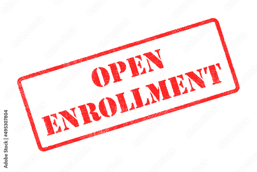 Open Enrollment Rubber Stamp Stock Illustration | Adobe Stock