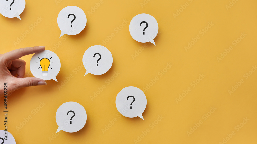 a lot of questions and one light bulb in your hand. Search for creative ...