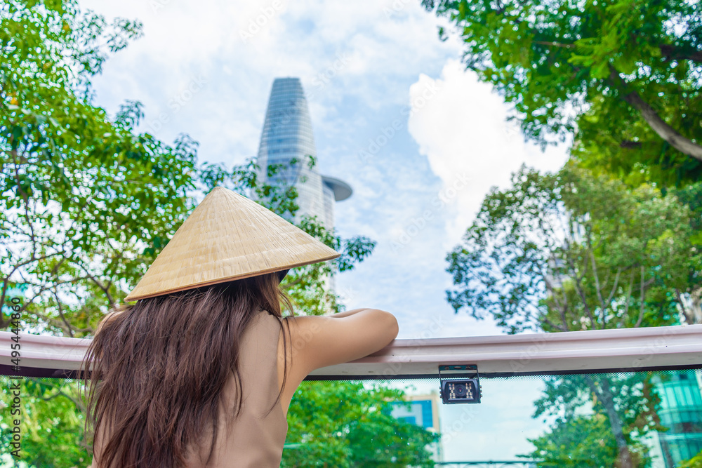 Sightseeing tour buses in Ho Chi Minh city, Vietnam. Hop on hop off ...