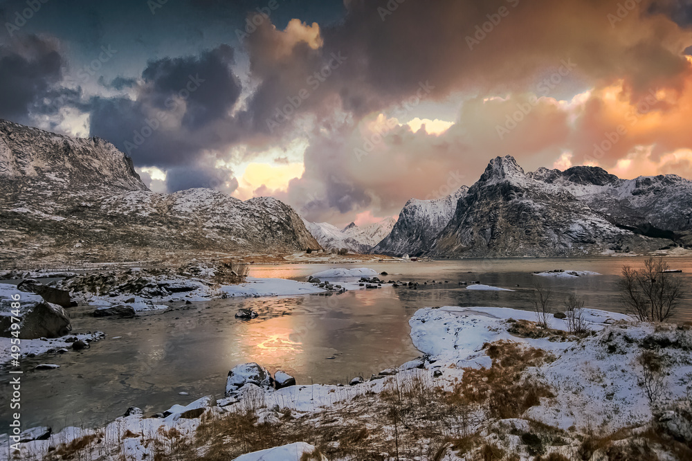 Lofoten is a chain of islands far north on the coast of Norway. Lofoten ...