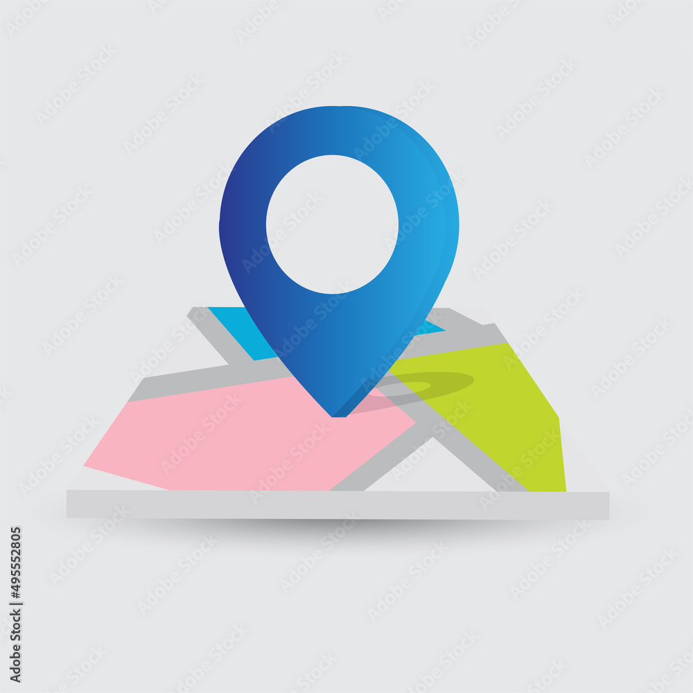 Simple and clean maps vector illustration. Realistic 3d maps vector ...