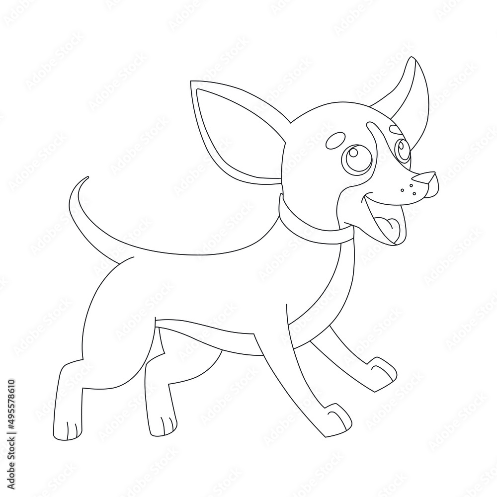 Cute puppy dog outline coloring page for kids animal coloring page ...