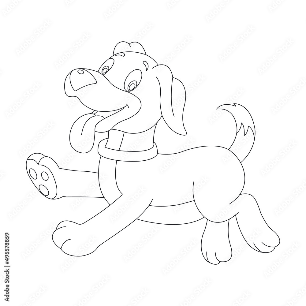 Cute puppy dog outline coloring page for kids animal coloring page ...