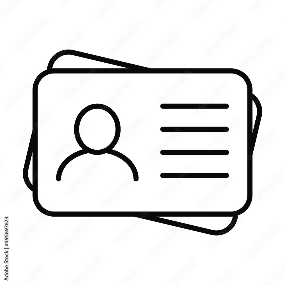 Stock-Vektorgrafik „ID Card icon collection. Employee clerk card ...