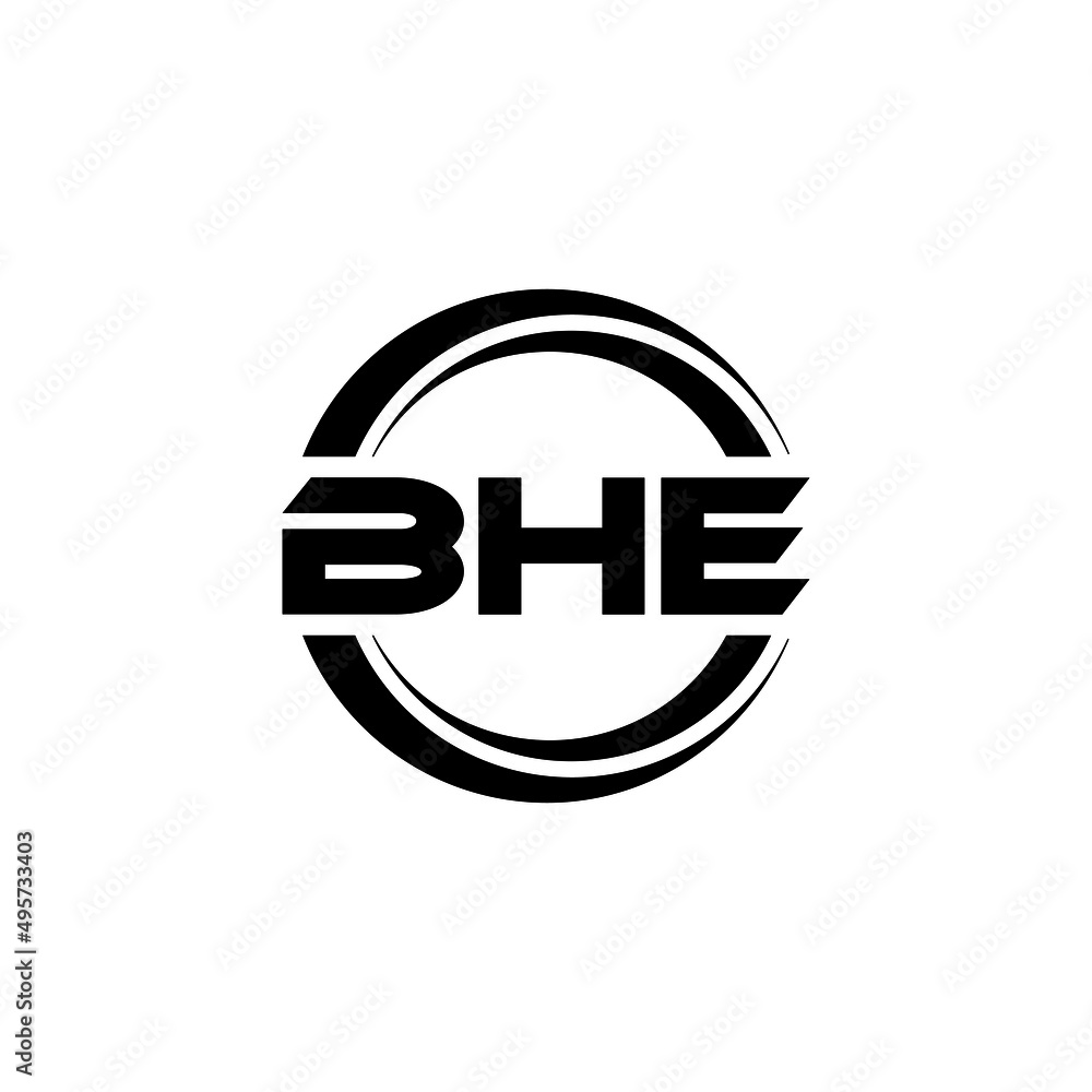 BHE letter logo design with white background in illustrator, vector ...