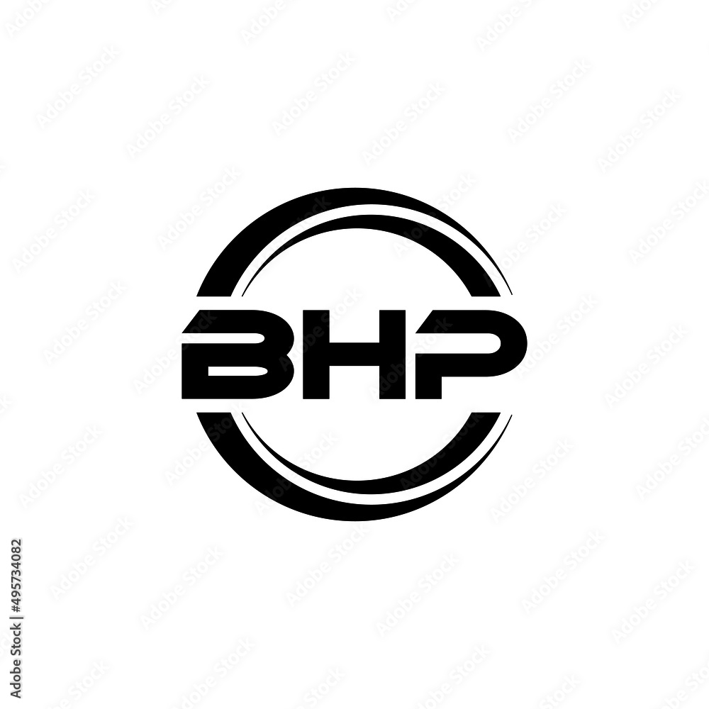 BHP letter logo design with white background in illustrator, vector ...