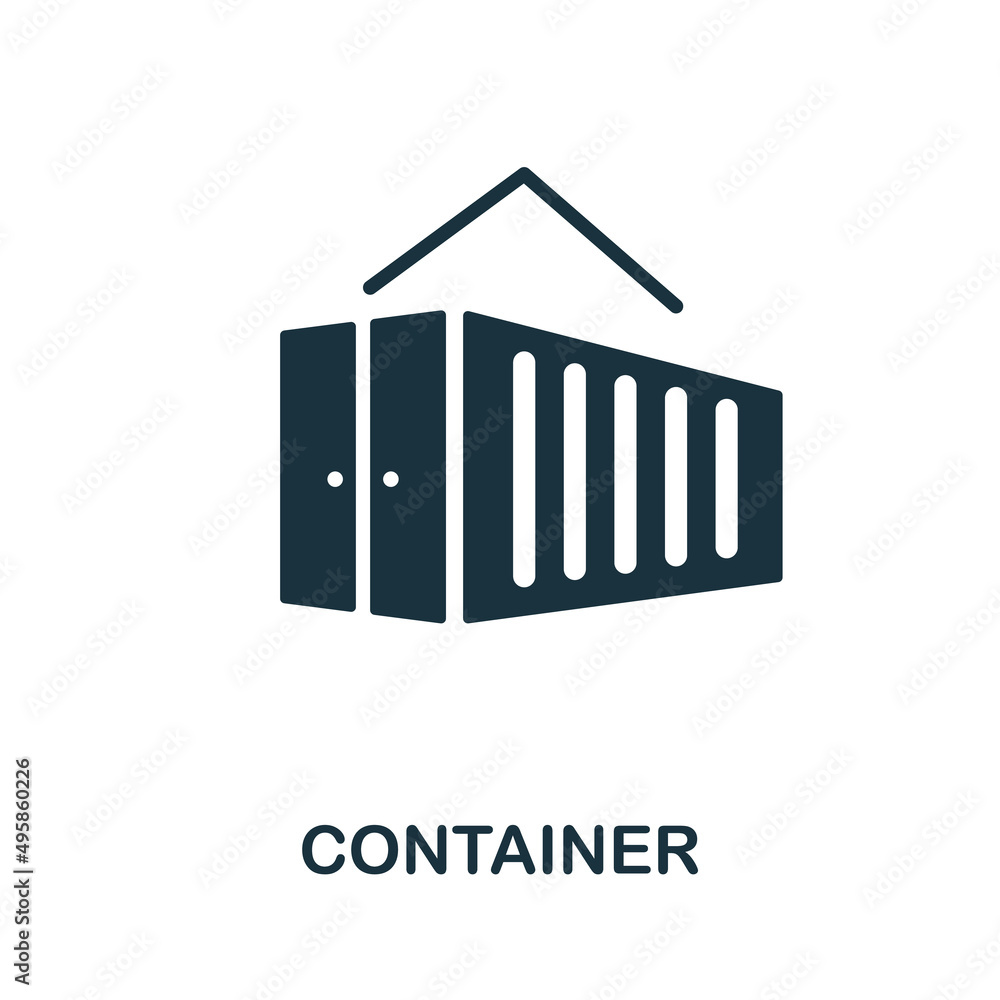 Container icon. Monochrome simple Container icon for templates, web ...
