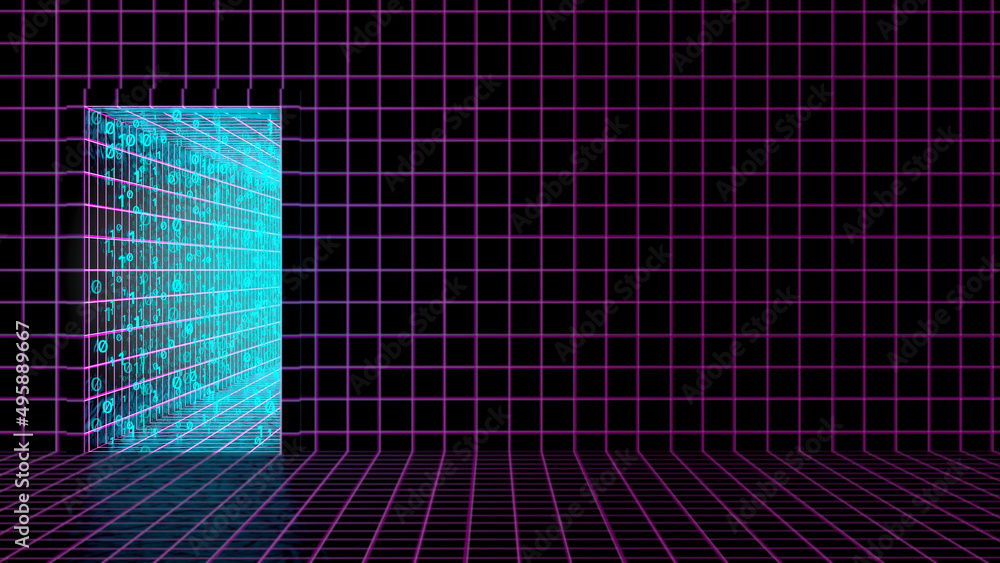 Enter or door to metaverse concept. Metaphor for entering metaverse ...