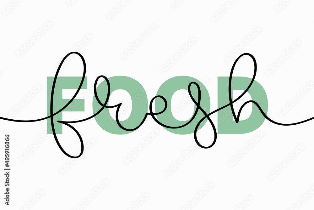 Fresh food lettering. Vector illustration of creative typography with ...