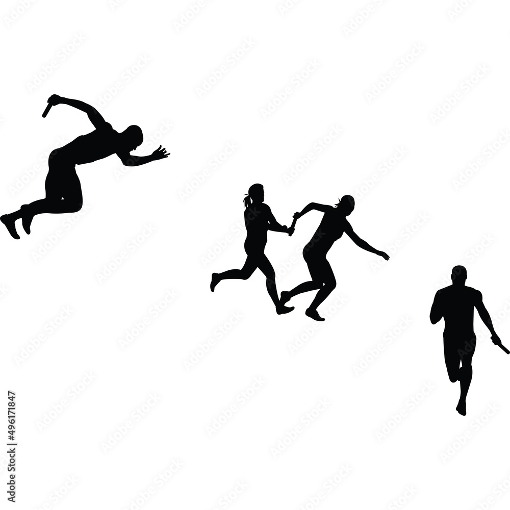Relay Silhouette Vector Stock Vector | Adobe Stock