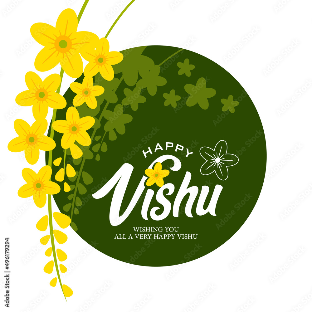 Vector illustration of a Banner for Happy Vishu Typography Design On ...