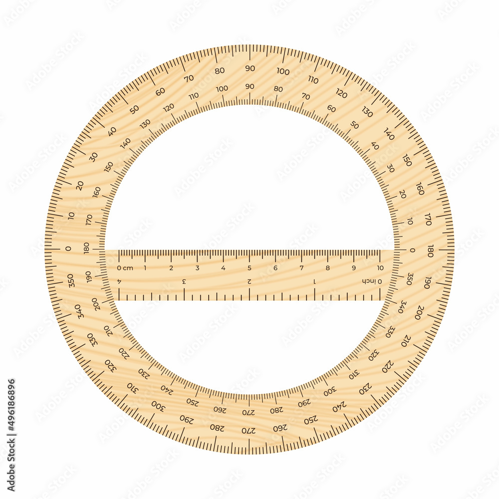 Vector illustration protractor ruler isolated on white background ...