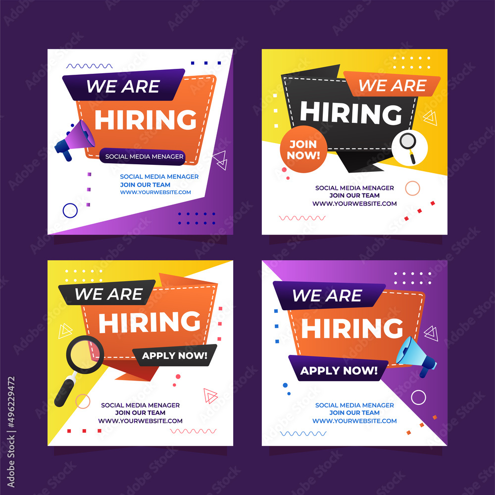 social media job seeker ad template for multiple positions in a growing ...