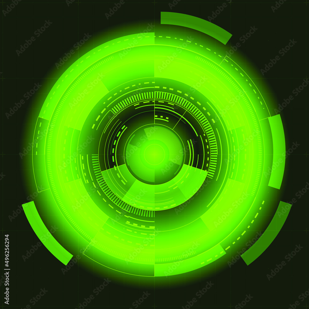 State-of-the-art targeting system. Sci-fi futuristic spaceship ...