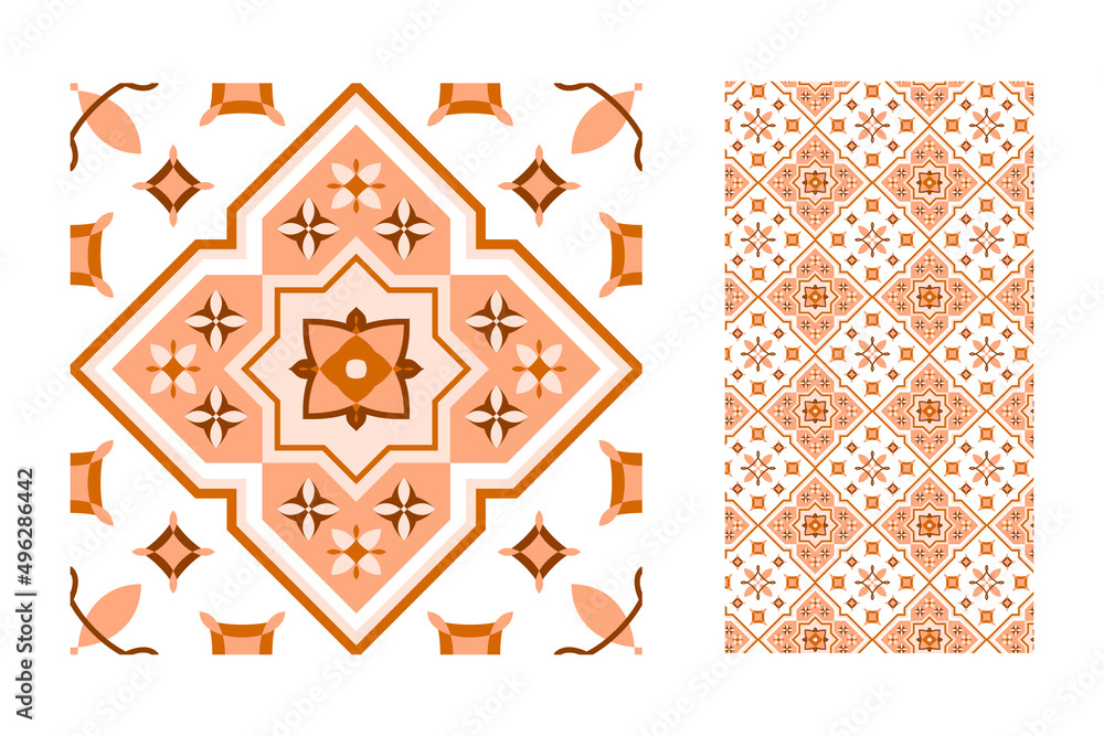 Islamic tiles background textures. Decorative colored ceramic tile ...