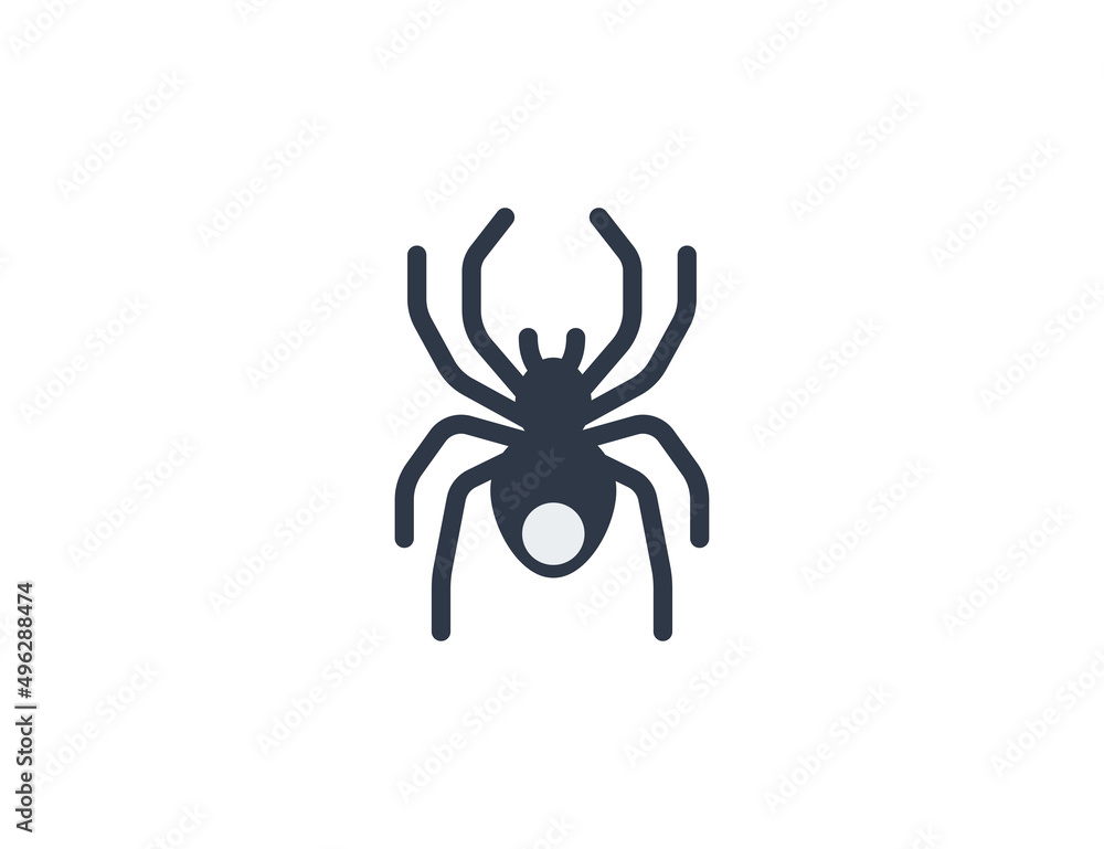 Spider vector flat emoticon. Isolated Spider emoji illustration. Spider ...