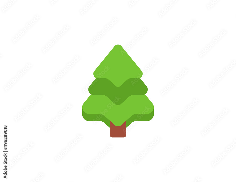 Evergreen Tree vector flat emoticon. Isolated Evergreen Tree emoji ...