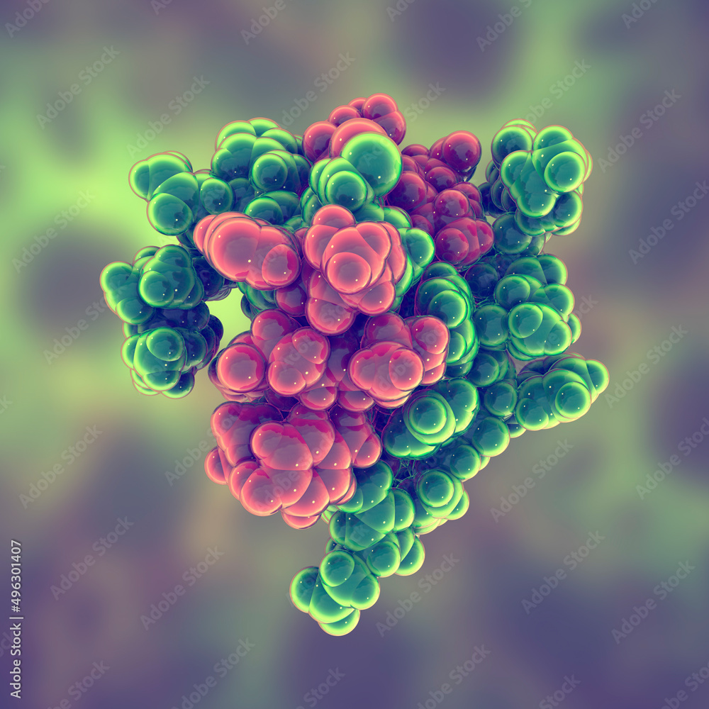 Insulin molecule, 3D illustration Stock Illustration | Adobe Stock