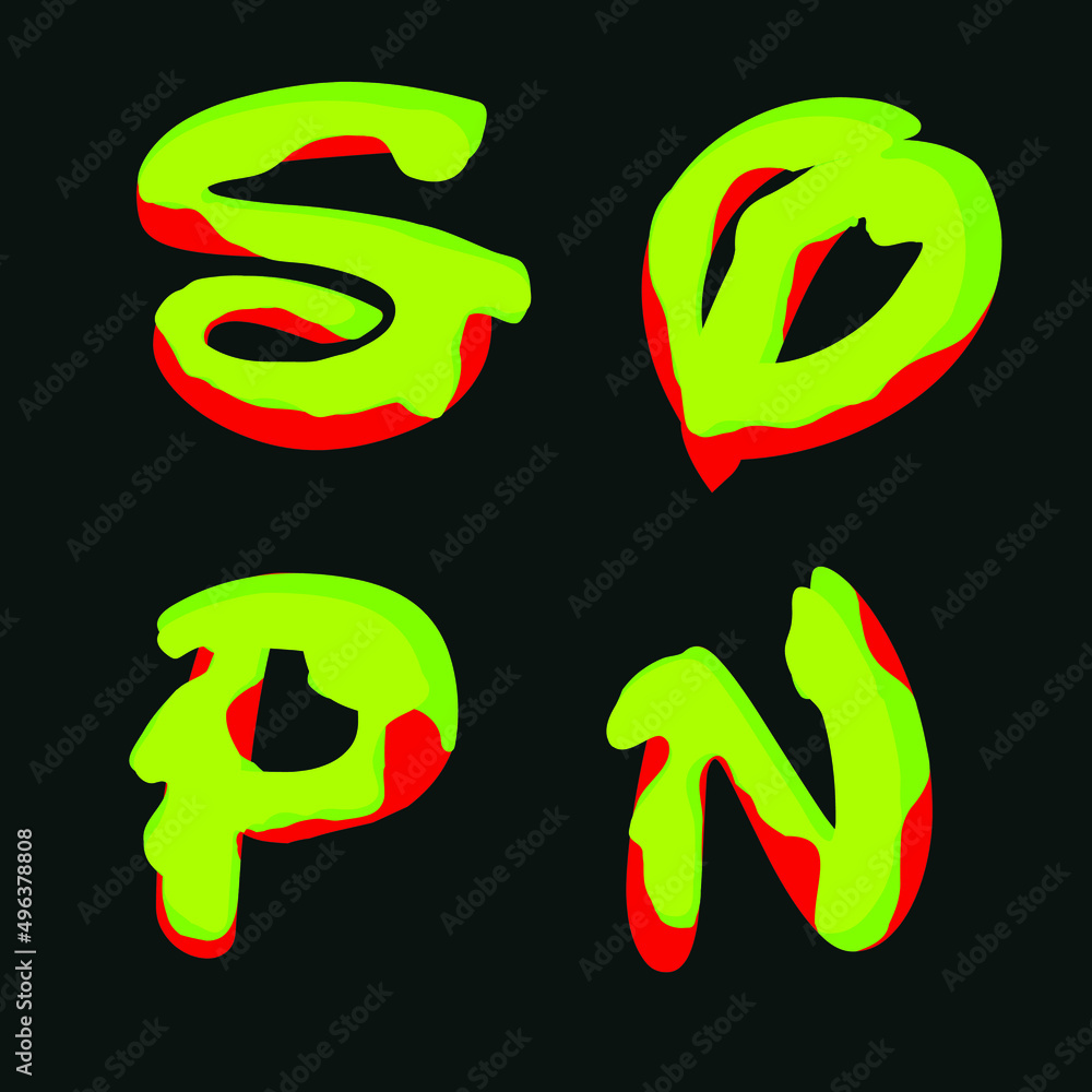 alphabet letter capitals initials a l c v dripping slime blood liquid ...