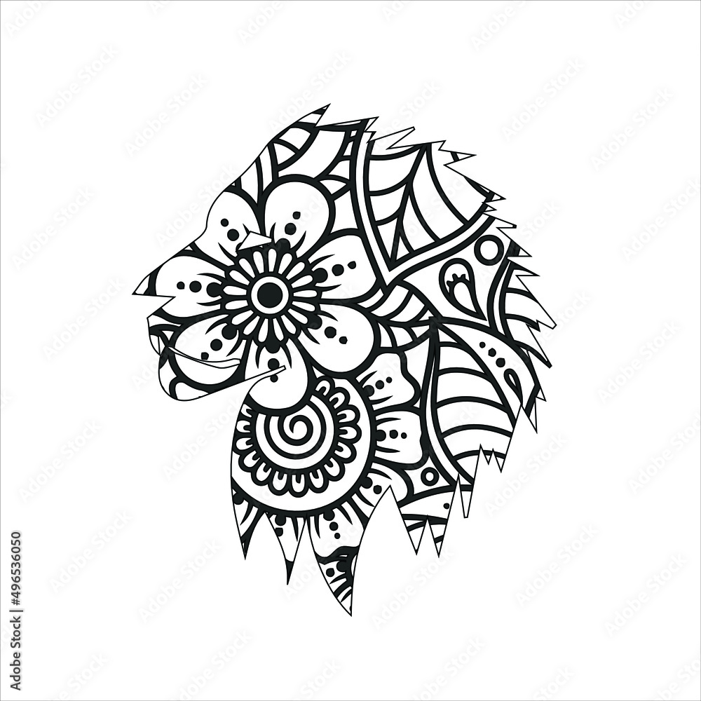Mandala animal coloring page lion mandala designs Coloring page for ...