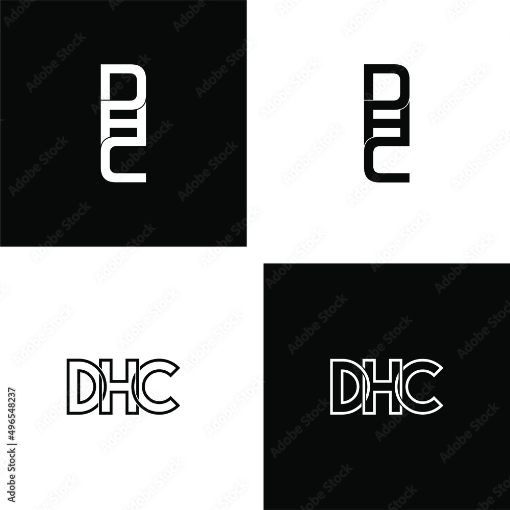 dhc letter original monogram logo design set Stock Vector | Adobe Stock