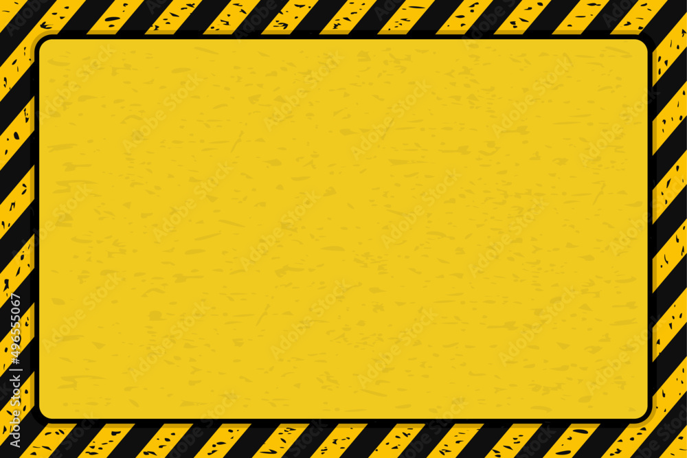 Yellow black line bordered write on sign design background Stock Vector ...