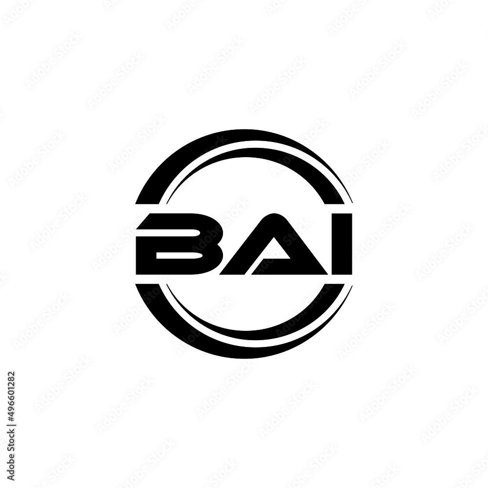 BAI letter logo design with white background in illustrator, vector ...