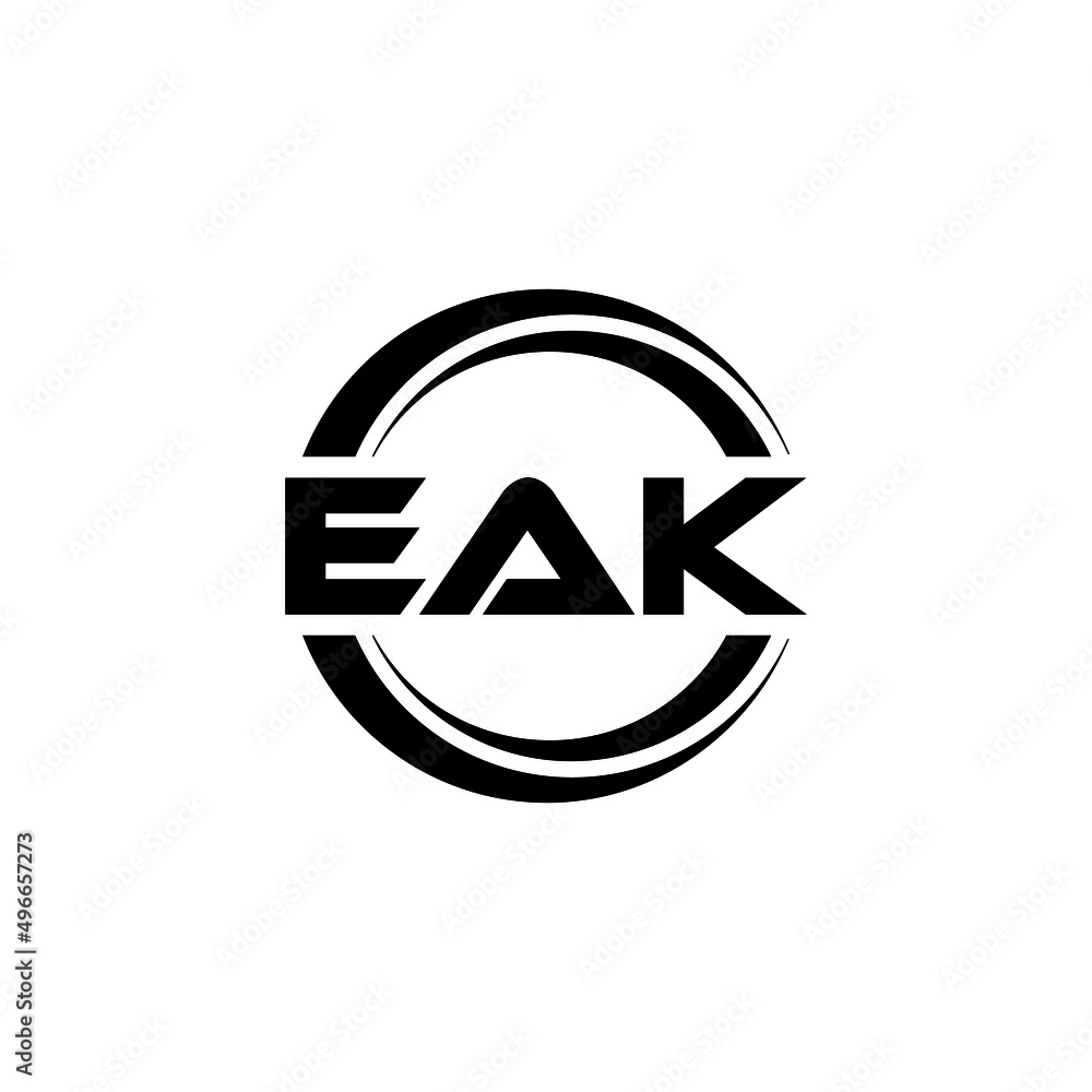 EAK letter logo design with white background in illustrator, vector ...