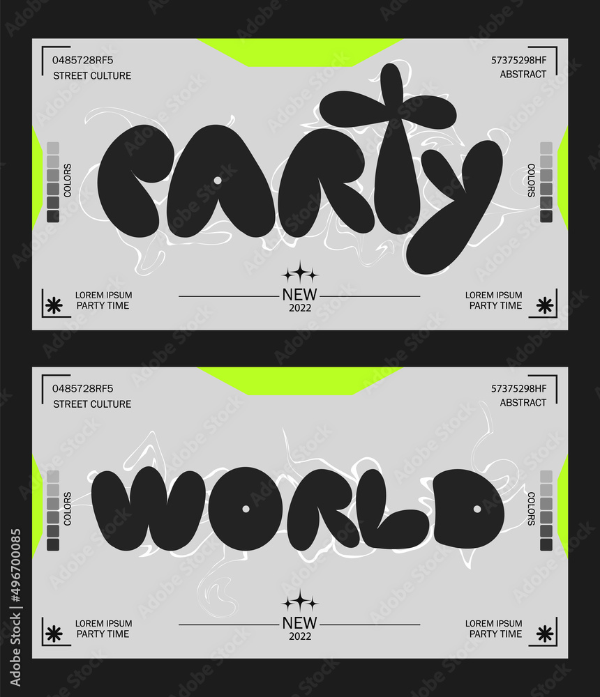 Techno style vector poster cover layout graphic design made with vector ...
