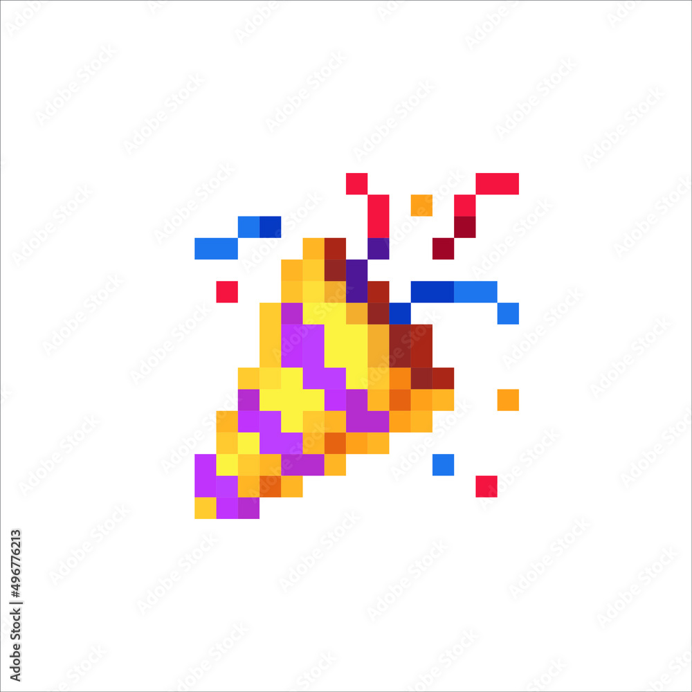 Firecrackers. Bengal fire and fireworks icon. Pixel art. 8-bit sprite ...