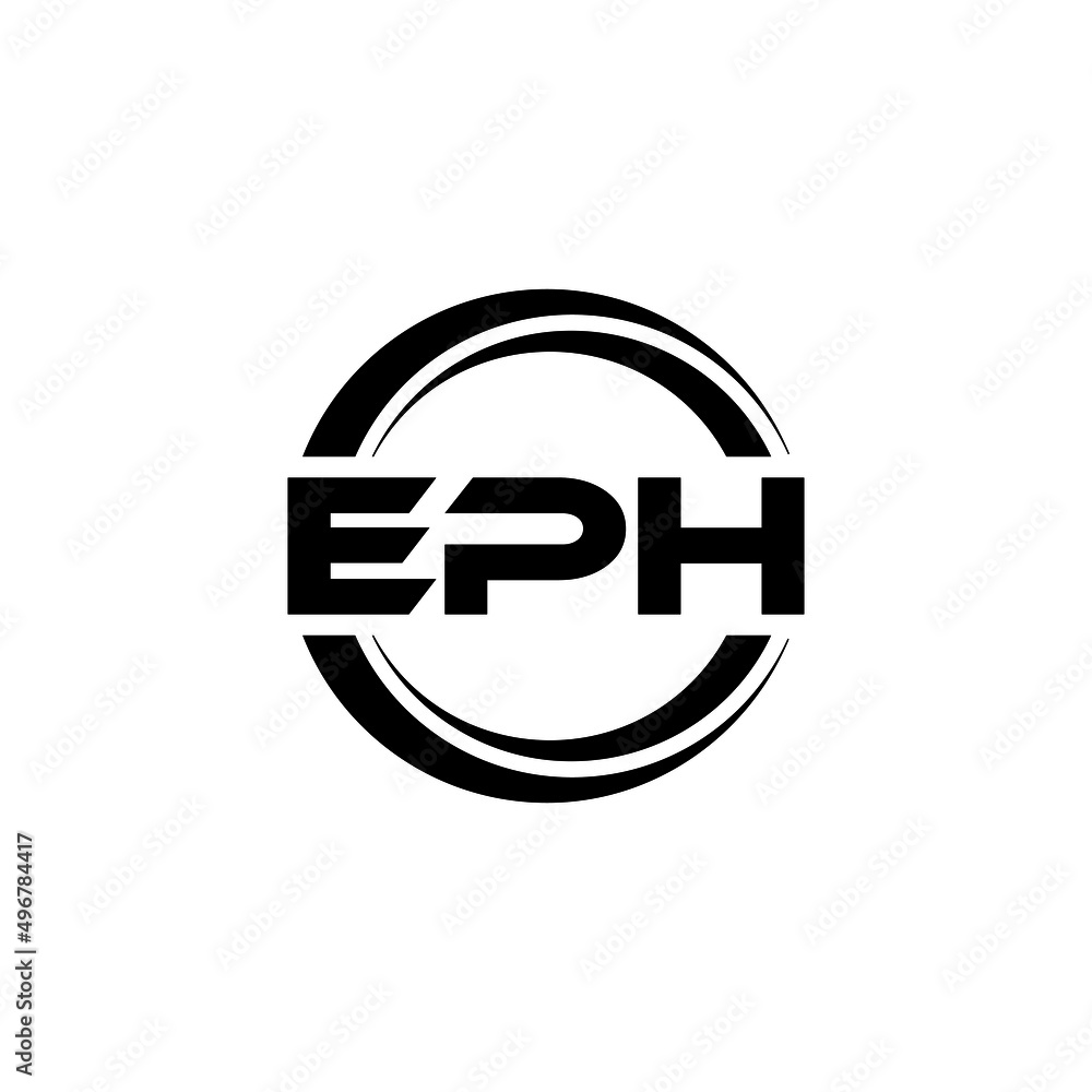 EPH letter logo design with white background in illustrator, vector ...