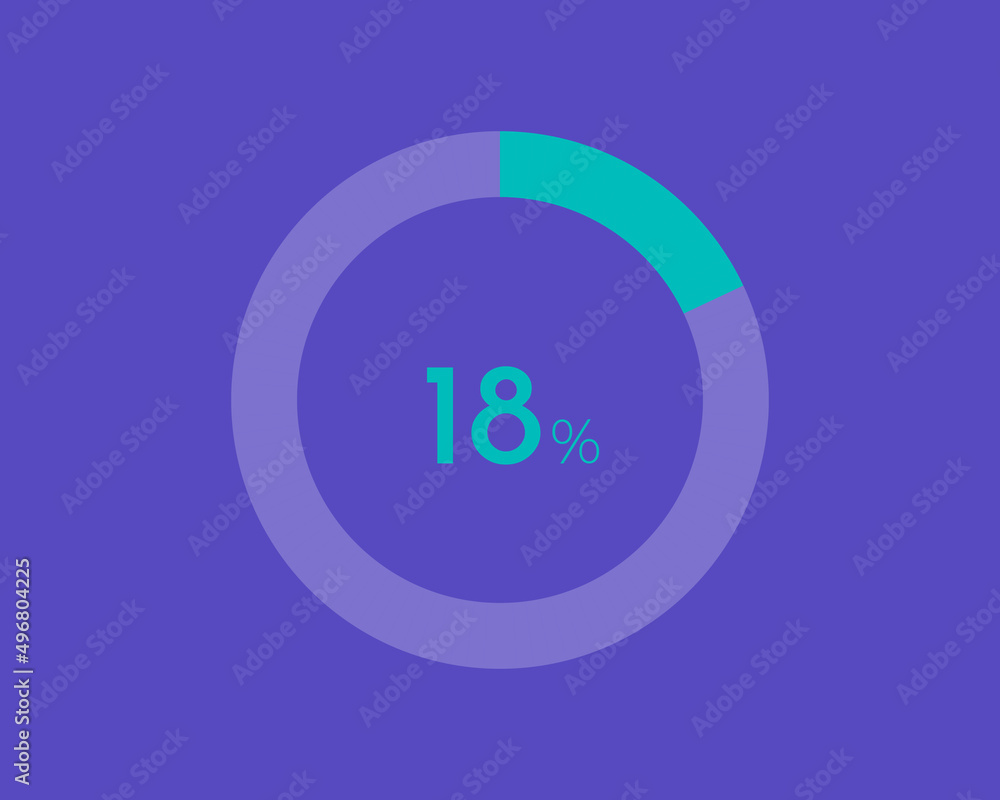 18 Percentage diagrams on blue color background HD, pie chart for Your ...